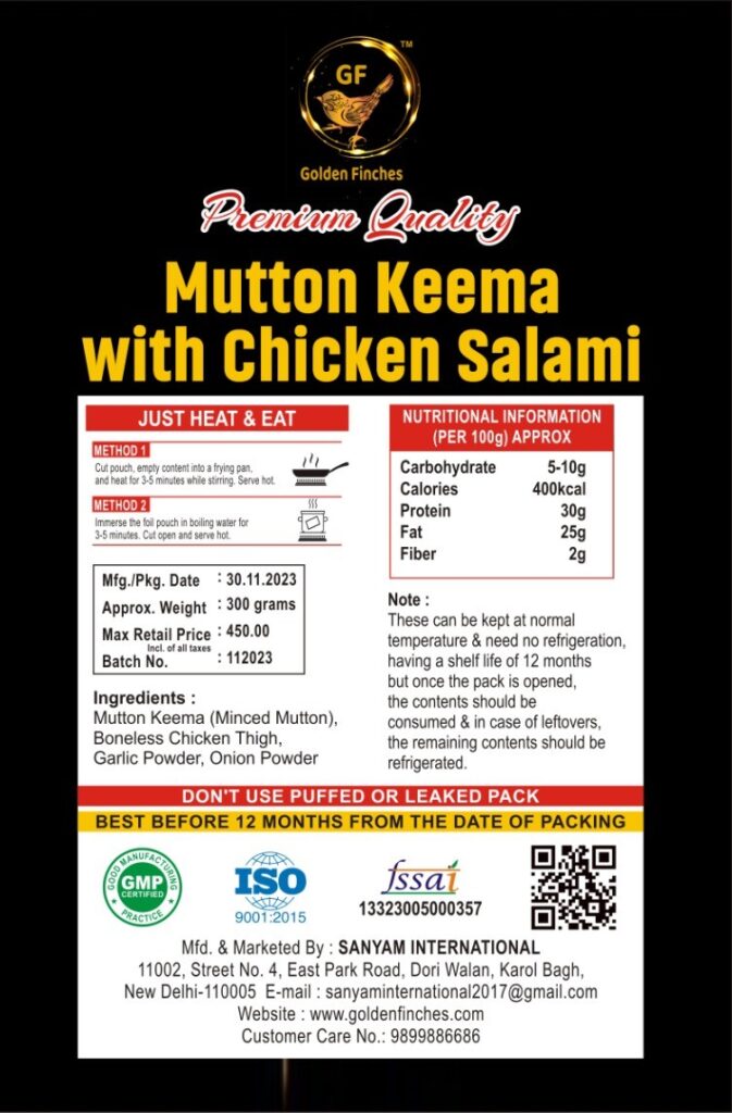 Mutton Keema With Chicken Salami – Golden Finches